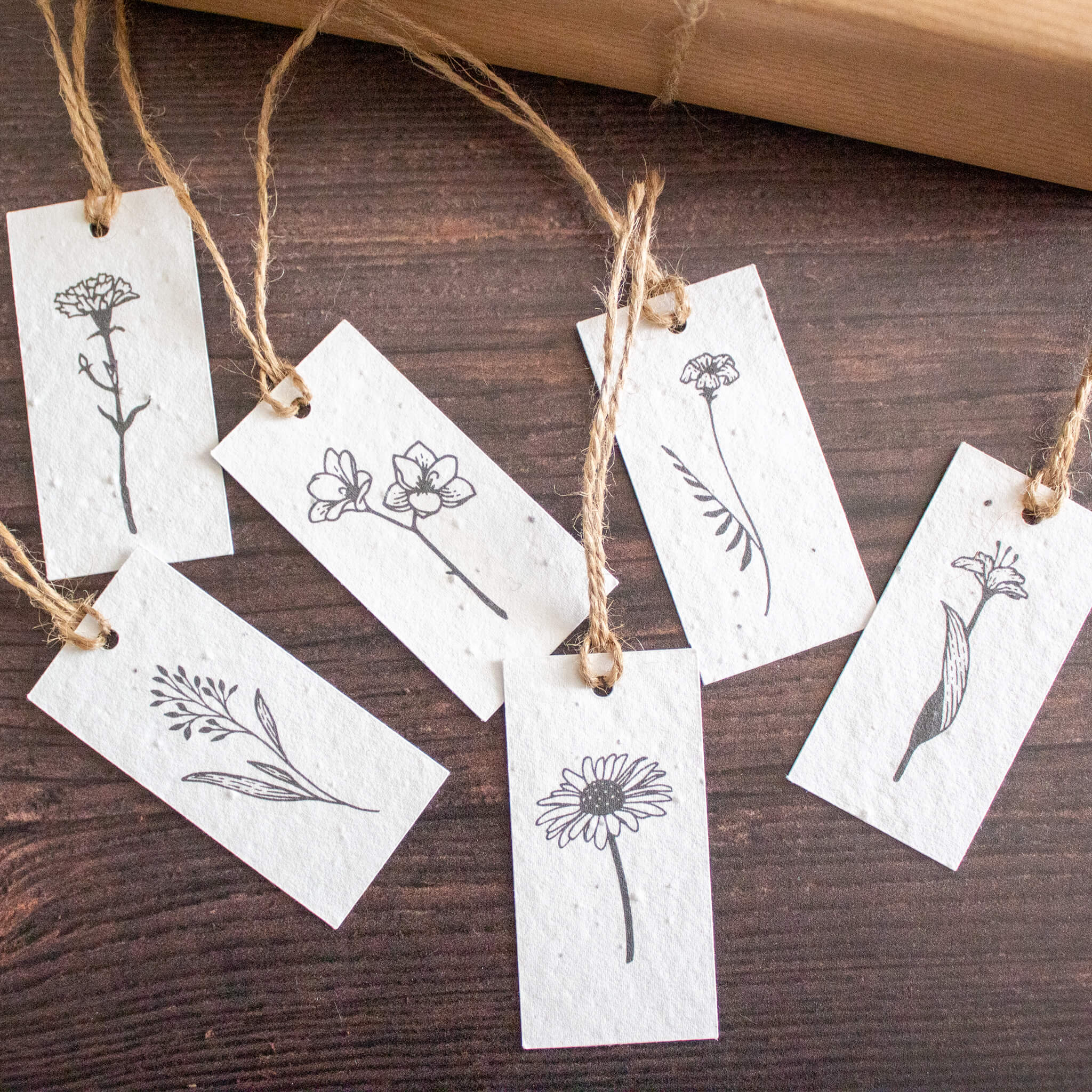 Plantable Gift Tag - Flower Design - Set Of 6 - The Naughty Shrew