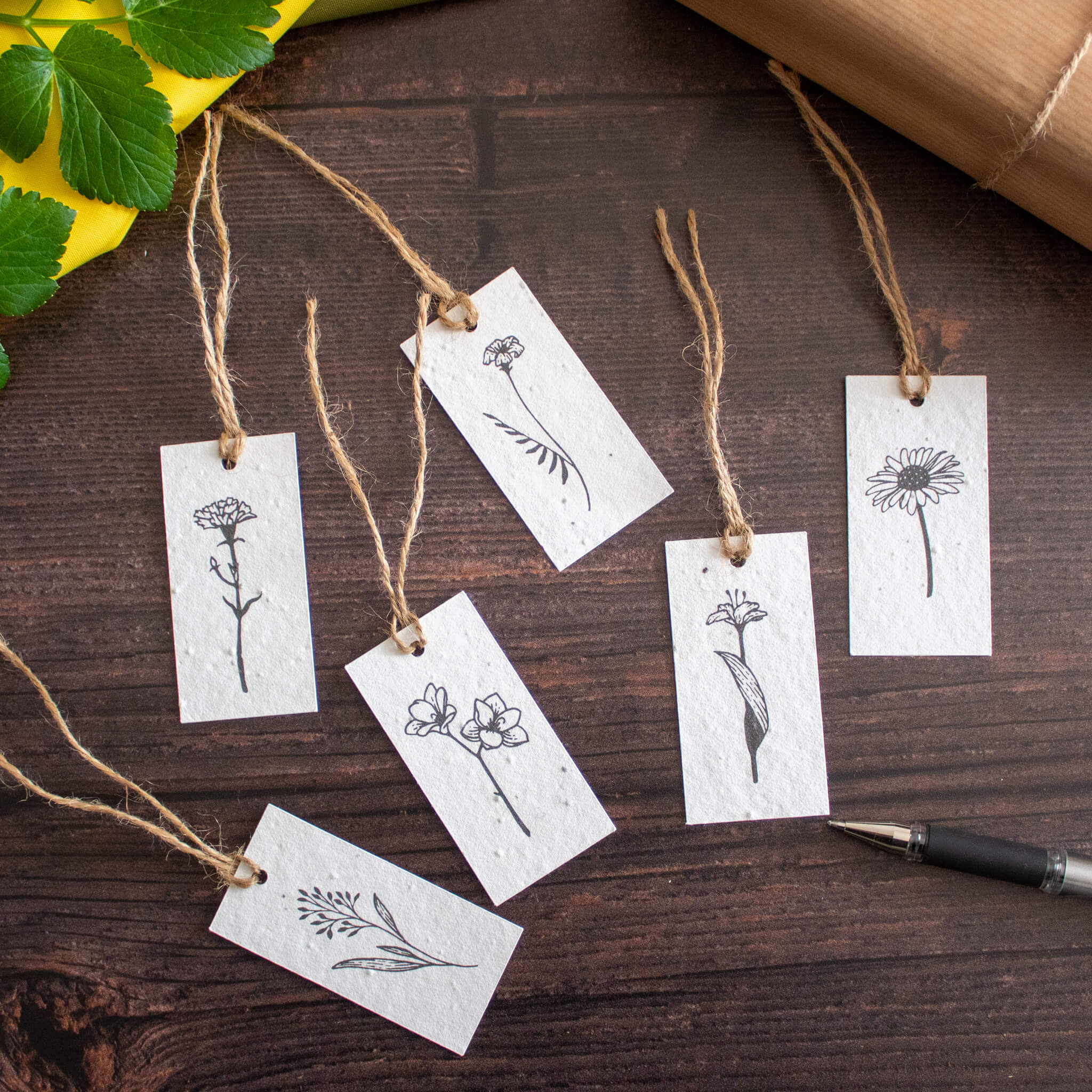 Plantable Gift Tag - Flower Design - Set Of 6 - The Naughty Shrew